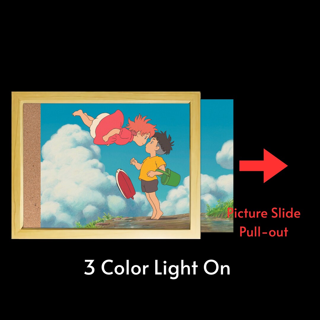 Ponyo Light Painting Studio Ghibli Ponyo Light Art Painting Shadow Box ...