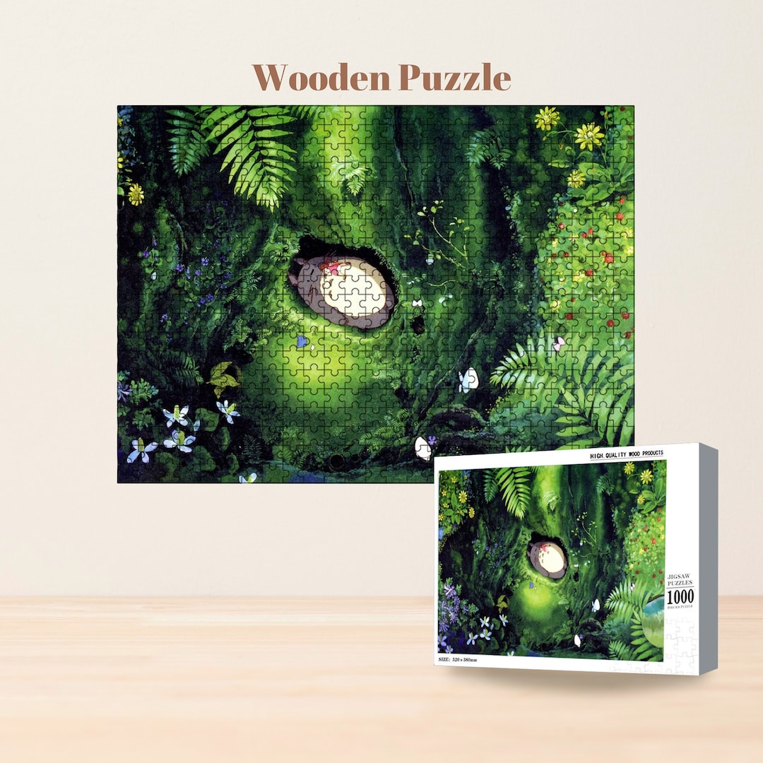 Totoro Wooden Jigsaw Puzzle Ghibli Studio Art Japanese Anime Puzzle 500 ...