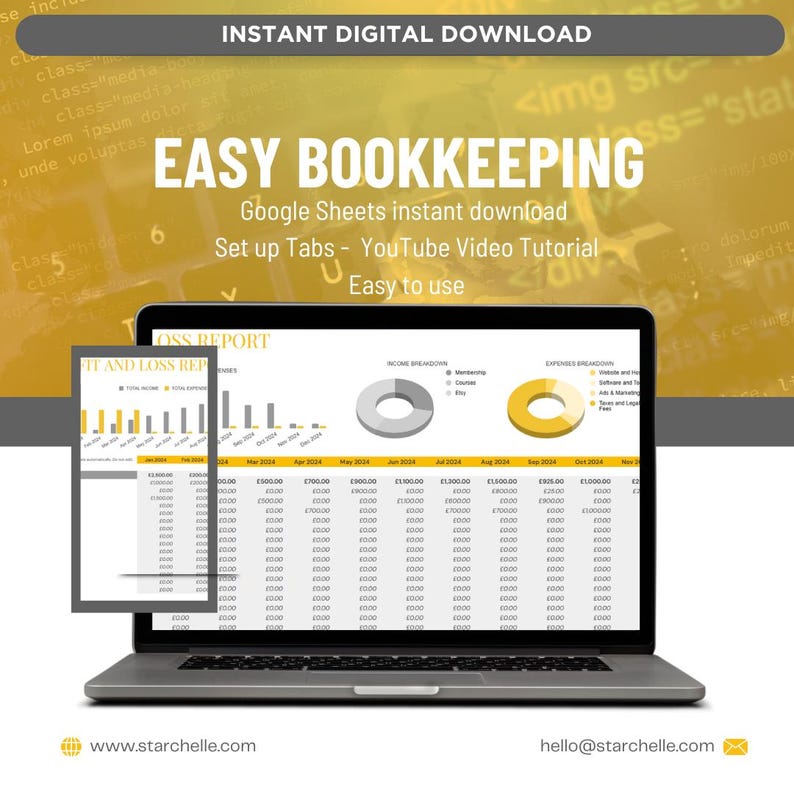 Easy Bookkeeping Spreadsheet Template | Customisable 24 Expense 15 Income Categories | Dashboard ...