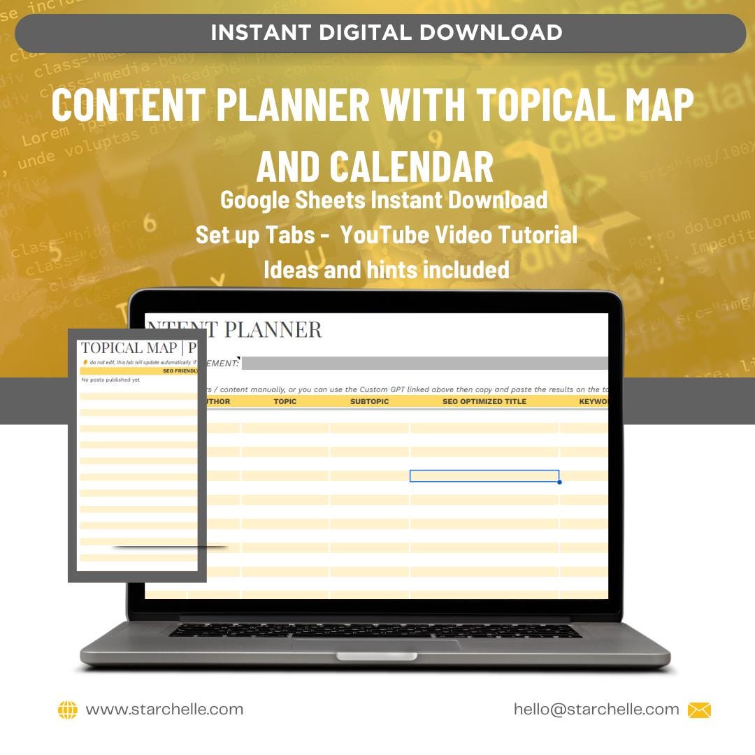 Content Planner Spreadsheet | Topical Map & Calendar | SEO Strategy ...