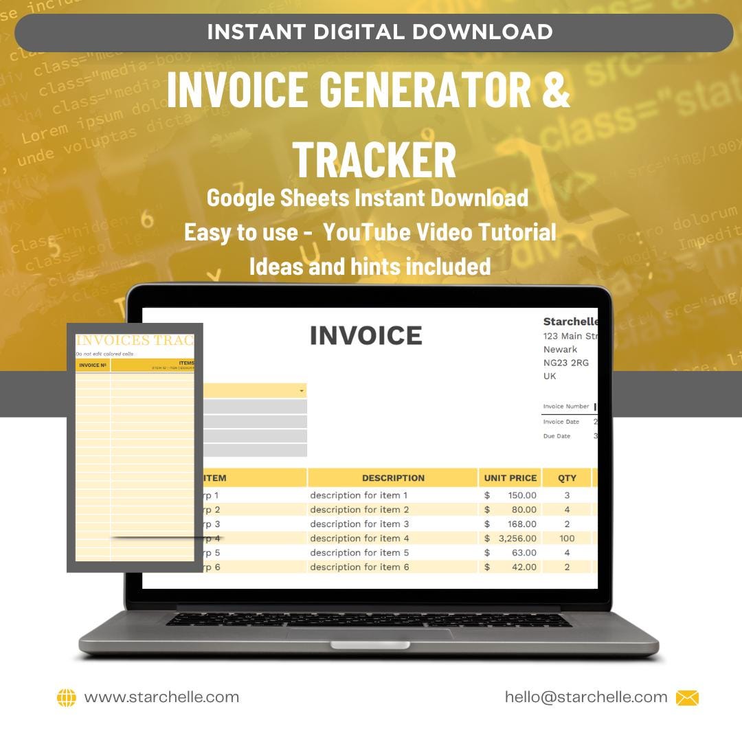 Invoice Generator Tracker Google Sheets Automated Invoice