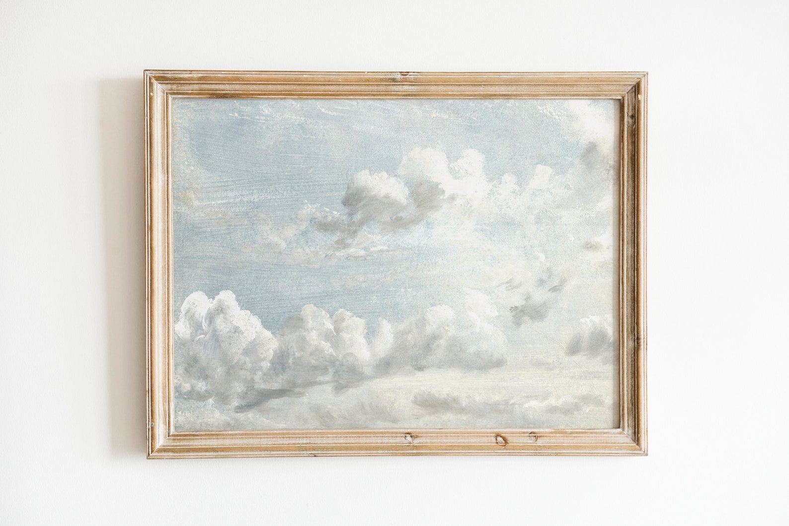 Vintage Cloud Painting Neutral Muted Wall Art Country Farmhouse Home ...