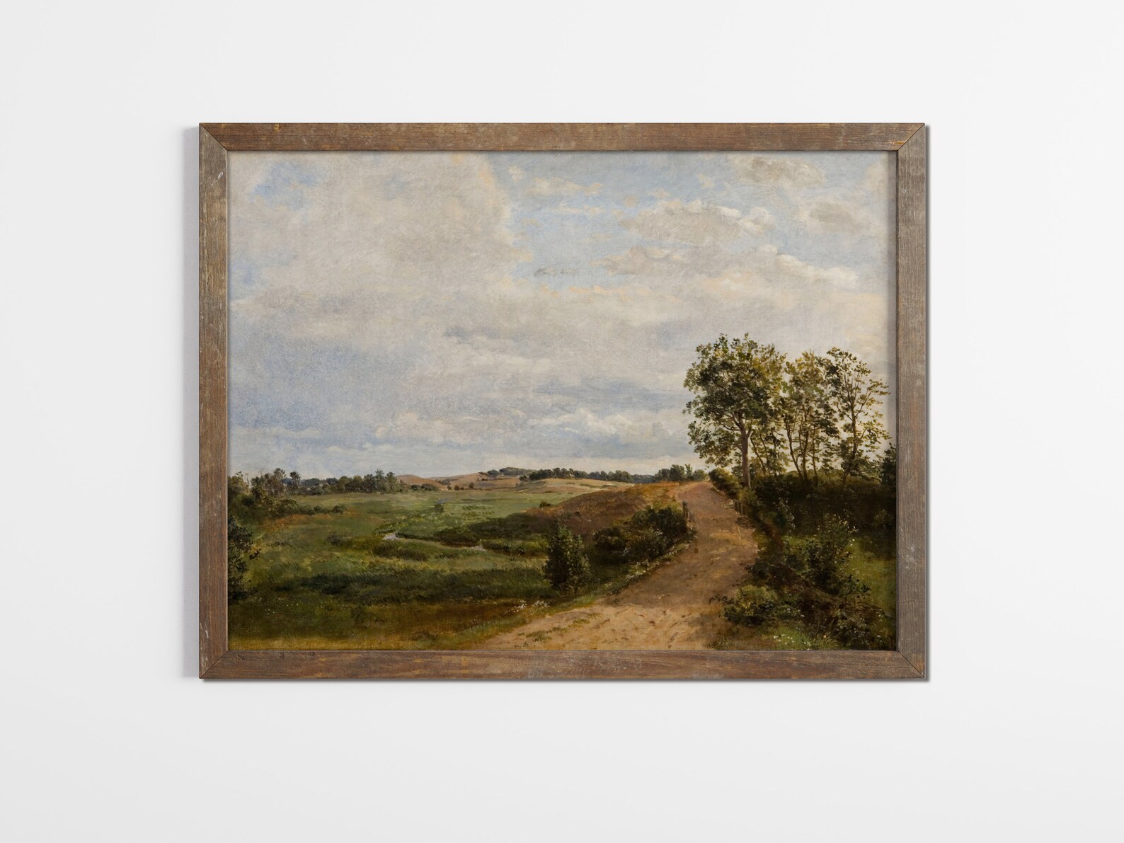 FAMOUS Antique Sage Green Landscape Painting | PRINTABLE Digital Art ...