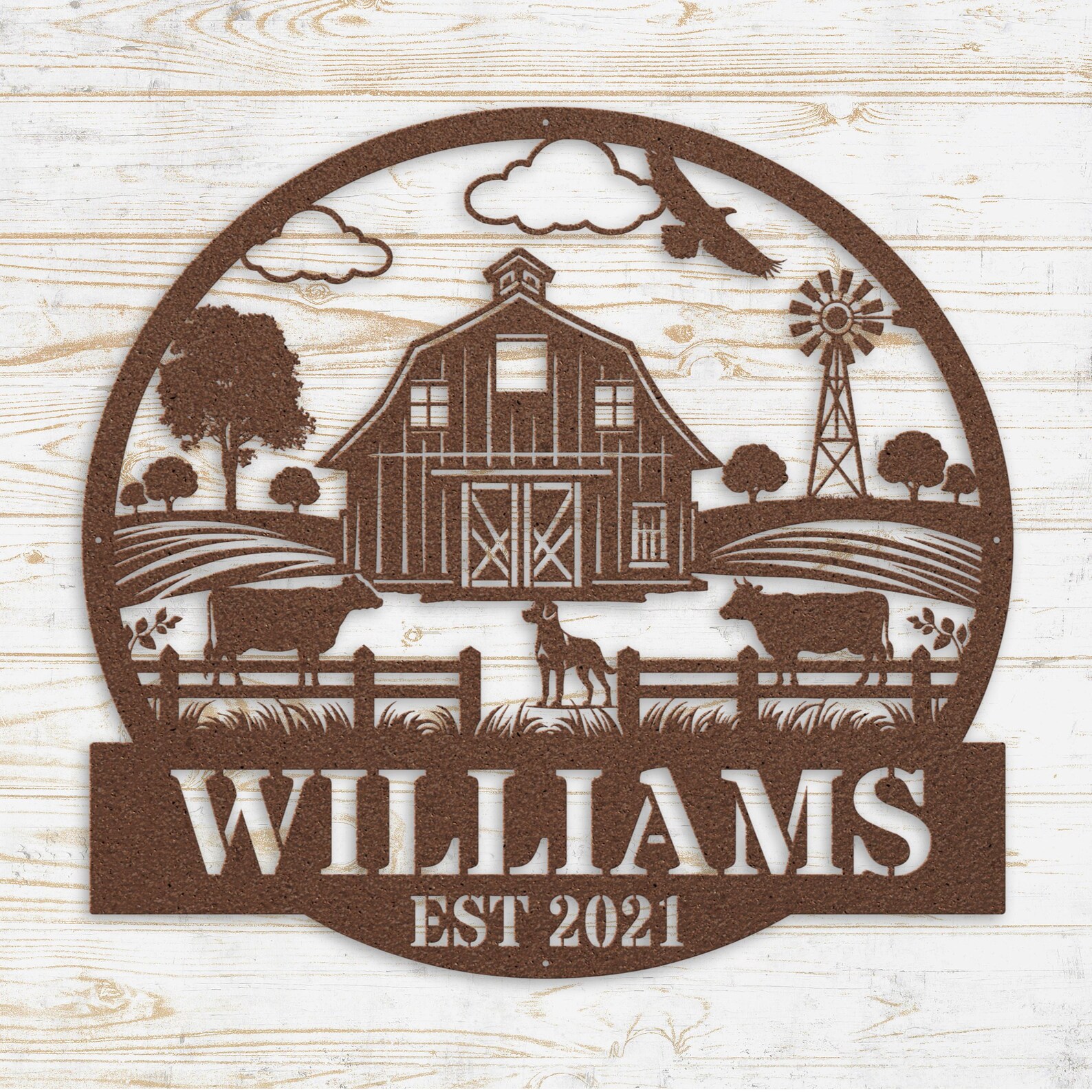 Custom Metal Farm Barn Sign | Personalized Metal Name Sign | Family ...