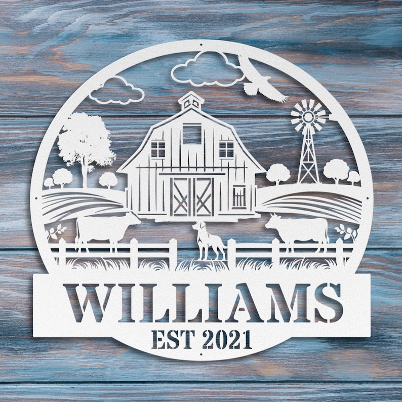 Custom Metal Farm Barn Sign | Personalized Metal Name Sign | Family ...