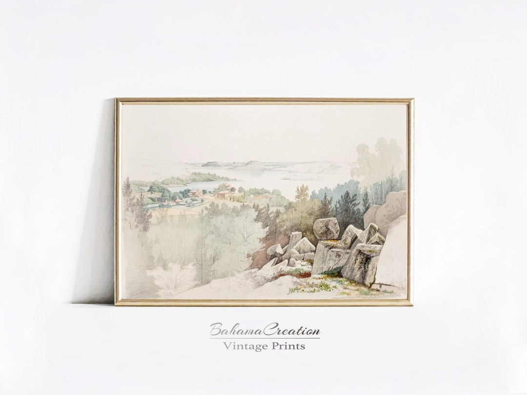 FAMOUS Rustic Neutral Landscape Painting | PRINTABLE Digital Art ...