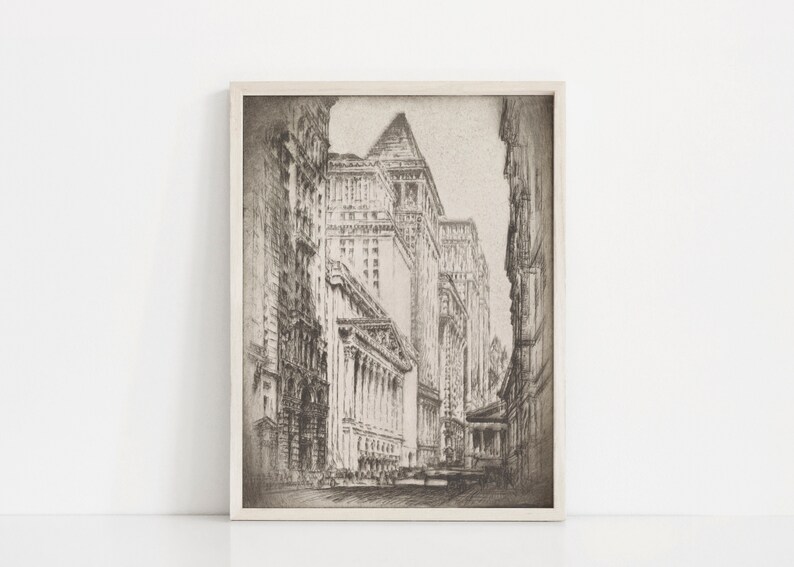 Vintage Architecture Sketch Art Print | Antique Cityscape Line Drawing ...