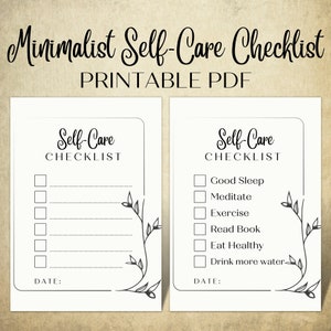 Minimalist Floral Self Care Daily Checklist Routine Checklist, Self ...