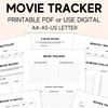 Minimal Movie Tracker Printable PDF Movie Challenge Printable, Movies ...