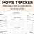 Minimal Movie Tracker Printable PDF Movie Challenge Printable, Movies ...