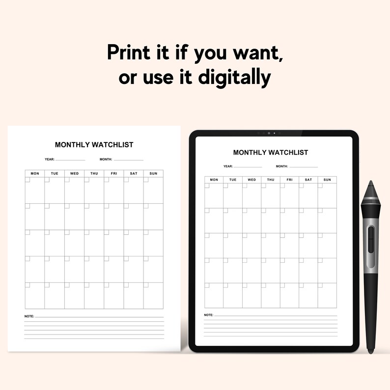 Minimalist Movie Tracker Printable, Movie Journal (digital) - Etsy