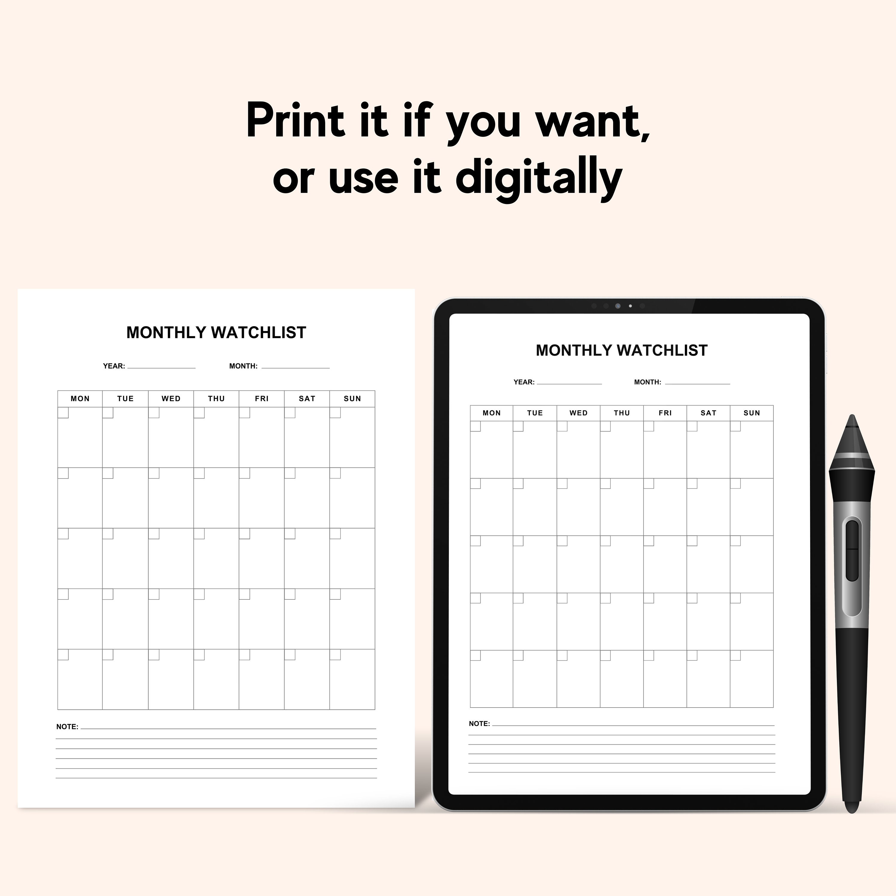 Minimal Movie Tracker Printable PDF Movie Challenge Printable, Movies ...