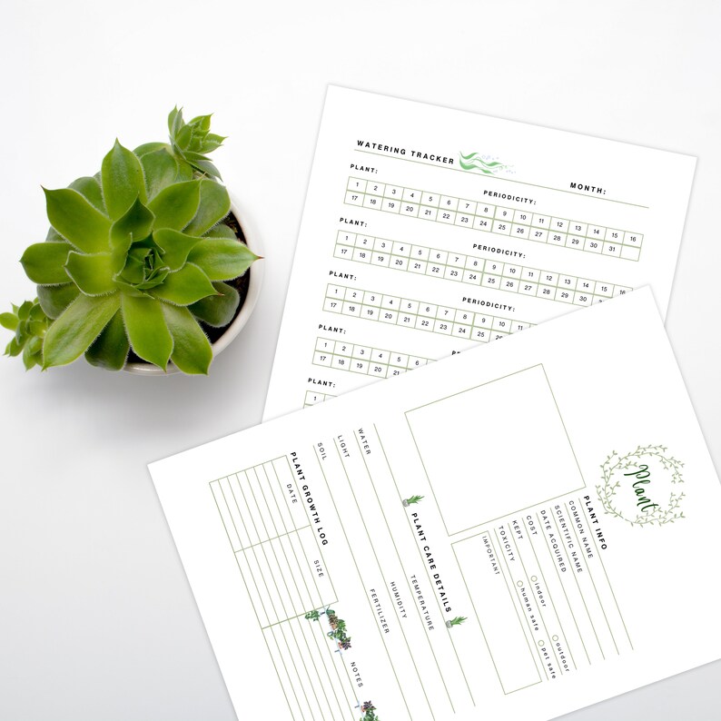 Plant Care Tracker Printable Watering Planner Template, Houseplant Info ...