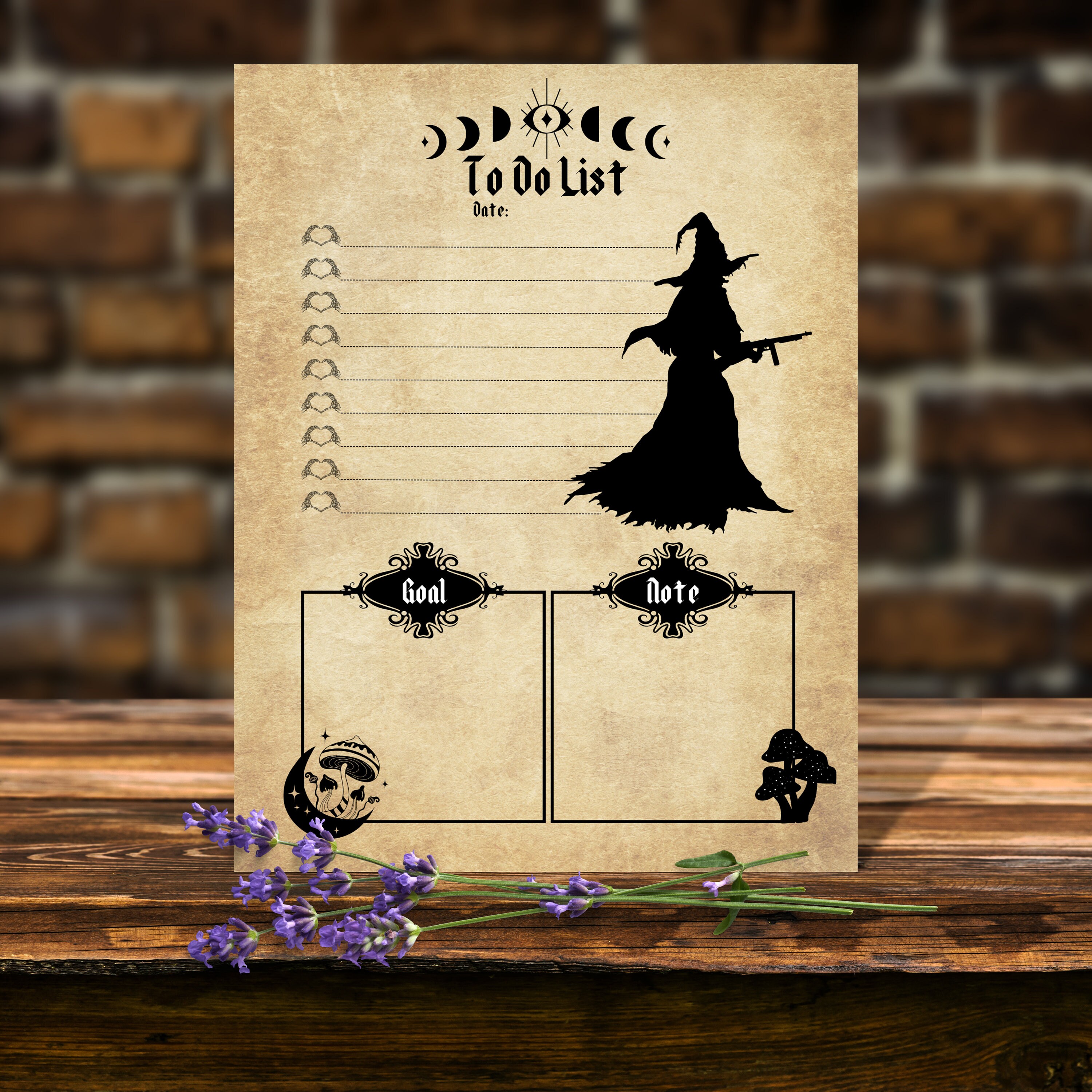 Gothic Witchy Daily to Do List Printable Pdf Goth Chore List, to Do ...