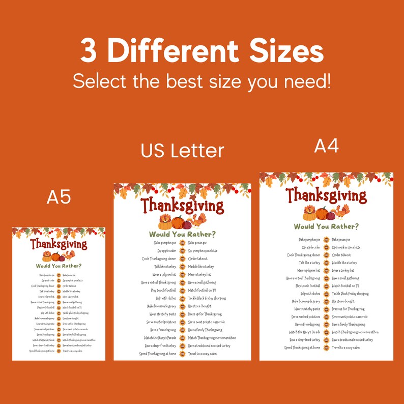 Thanksgiving Would You Rather Game, Would You Rather, Thanksgiving ...