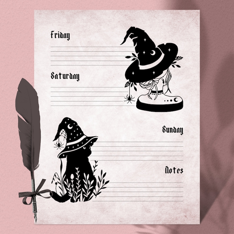 Gothic Witchy Weekly Planner Printable Pdf Witch Planner, Goth Planner ...