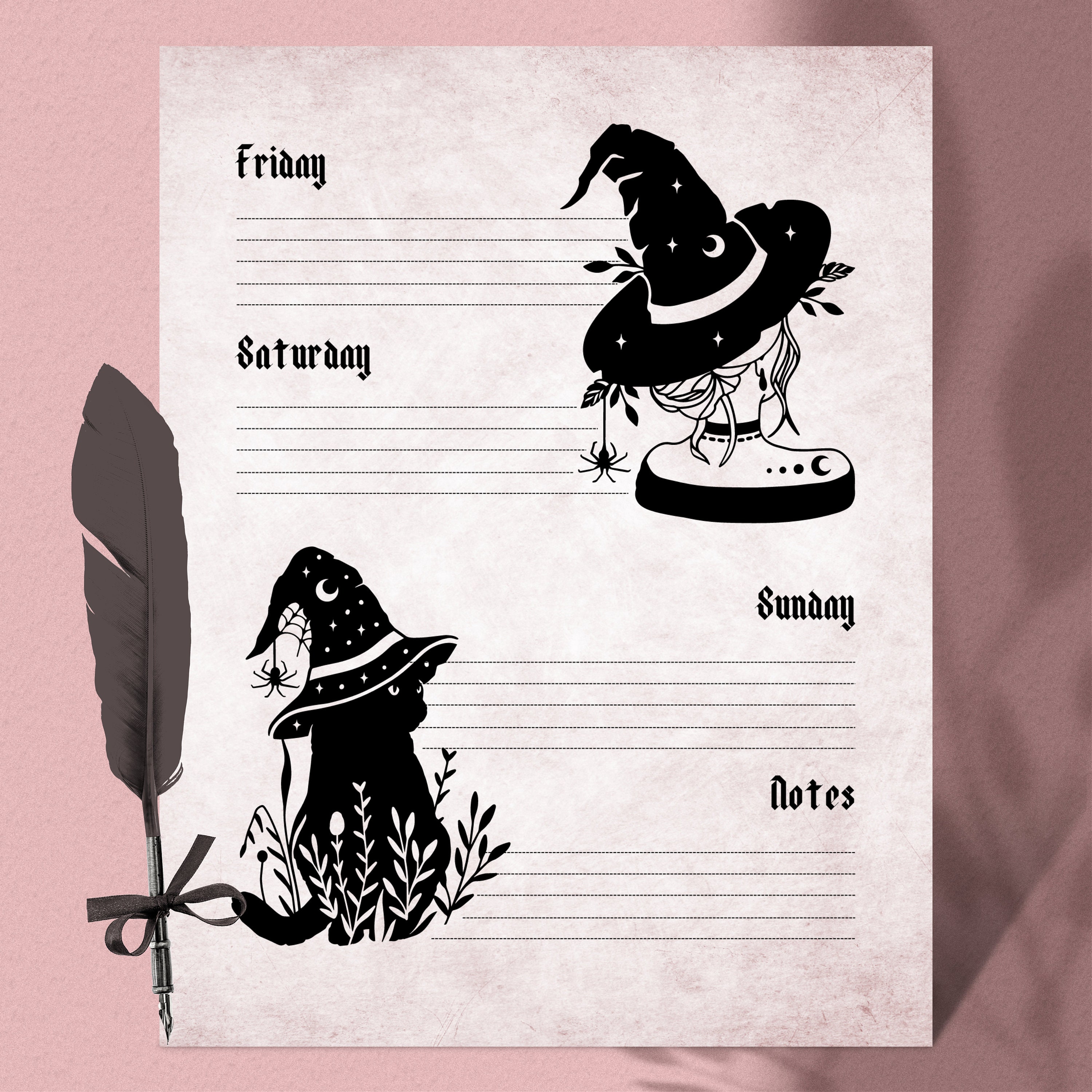 Gothic Witchy Weekly Planner Printable Pdf Witch Planner, Goth Planner ...