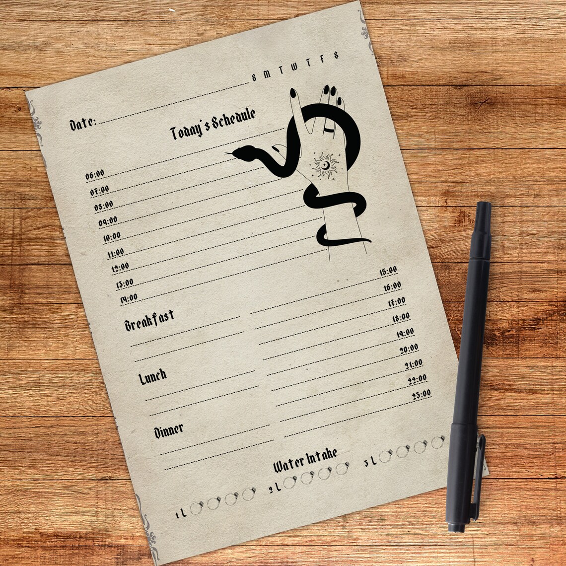 Gothic Witchy Daily Planner Printable Pdf Witch Planner, Goth Planner ...