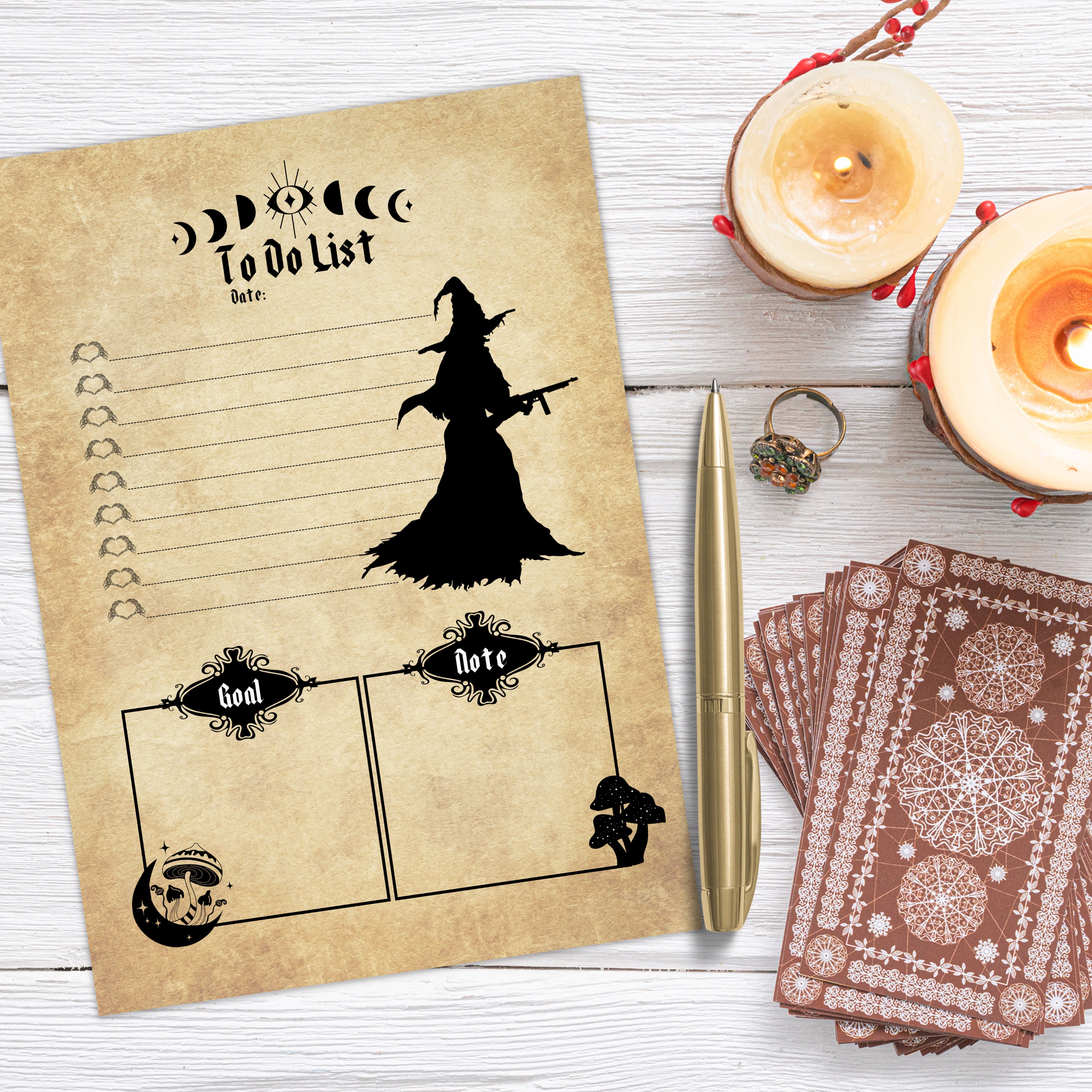 Gothic Witchy Daily to Do List Printable Pdf Goth Chore List, to Do ...