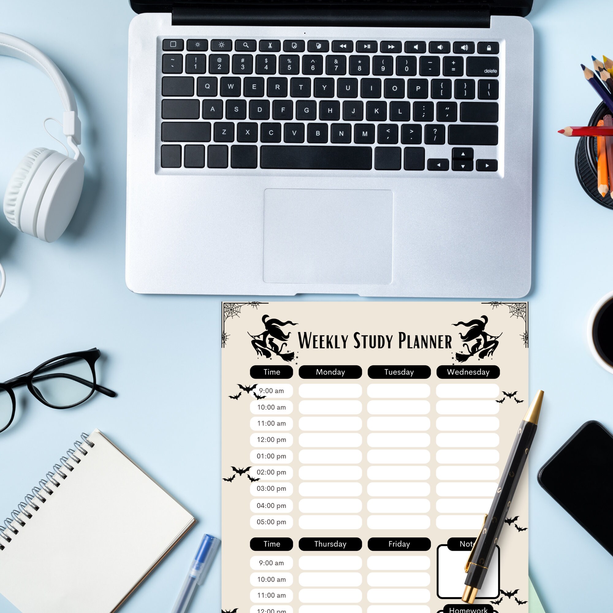 Gothic Witchy Student Planner Printable Gothic Planner, Witch Planner ...