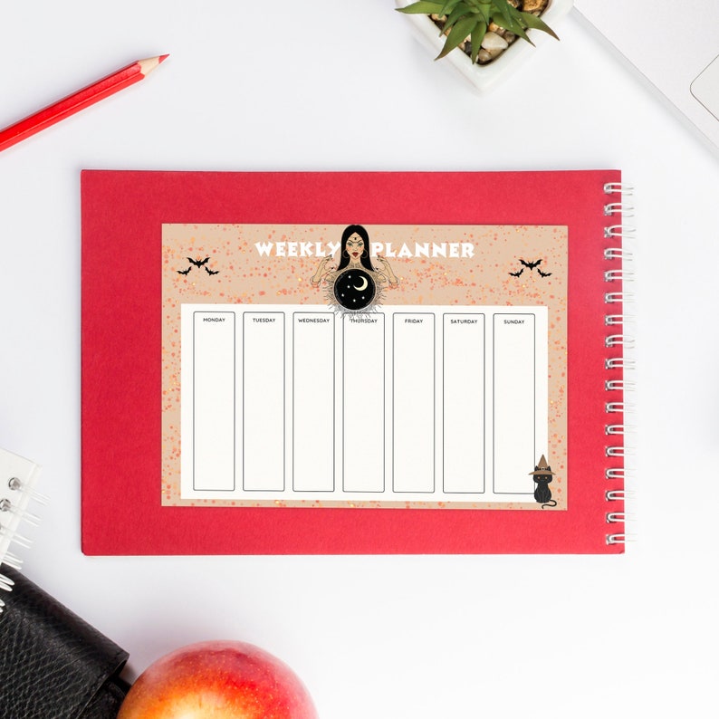 Witchy Weekly Planner Printable Gothic Planner Witch Planner, Wiccan ...
