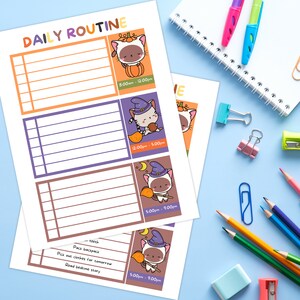 Witchy Kids Daily School Checklist Printable Chore Chart for Kids, Kids ...