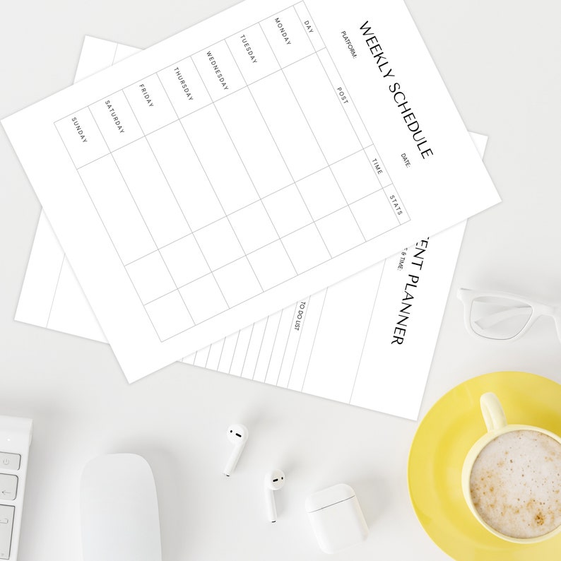 Minimal Content Planner Social Media Planner Printable - Etsy