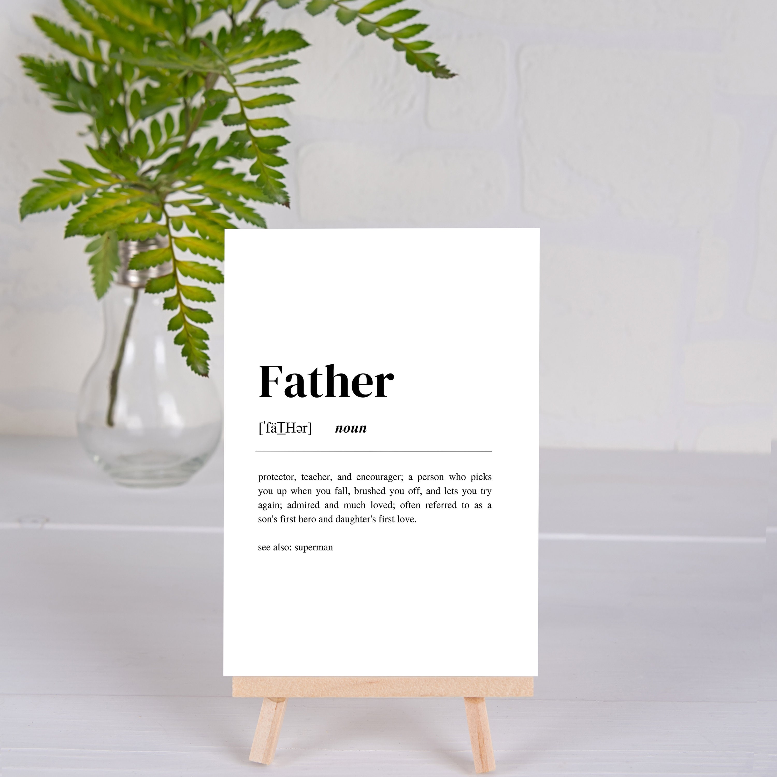 Father Definition Card Printable Fillable Father's Day - Etsy