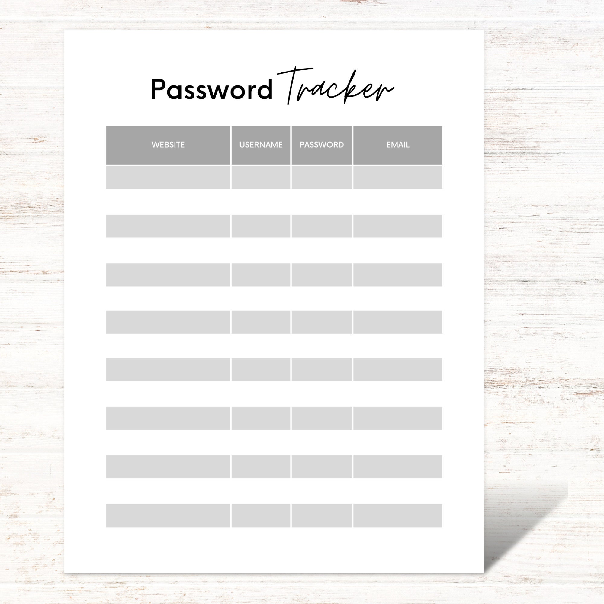 Minimalist Password Tracker Printable Password Template, Password Book ...