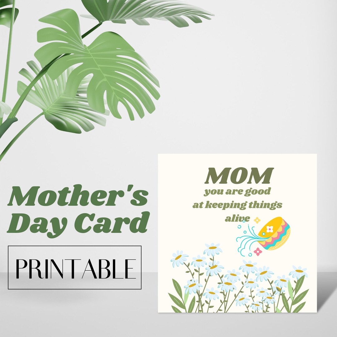 Lovely Floral Happy Mother's Day Printable Card Note Greeting Card for ...