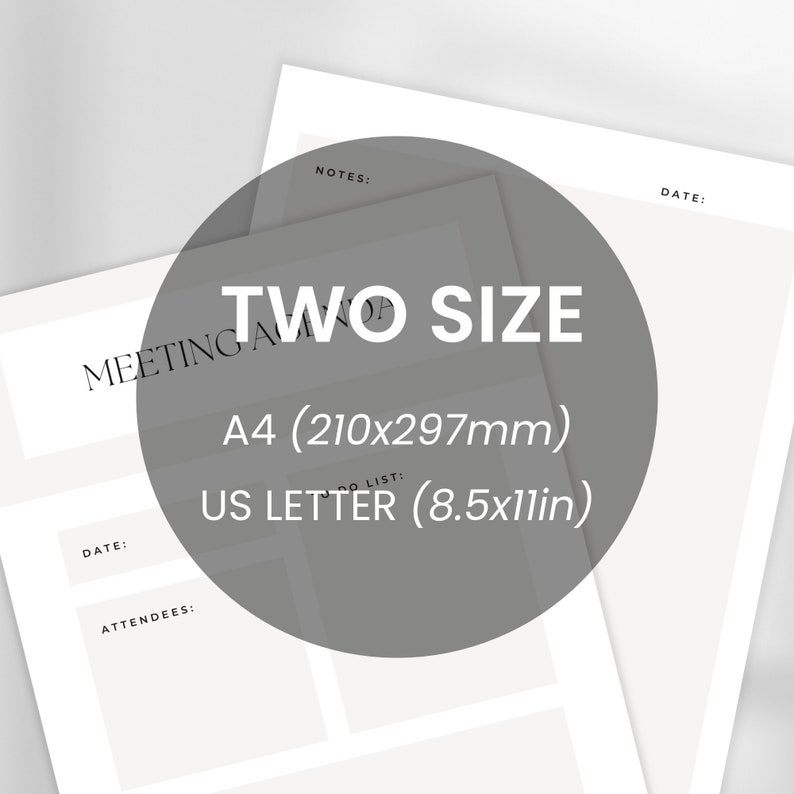 Minimalist A4 Us Letter Meeting Agenda Meeting Notes Printable, Meeting ...