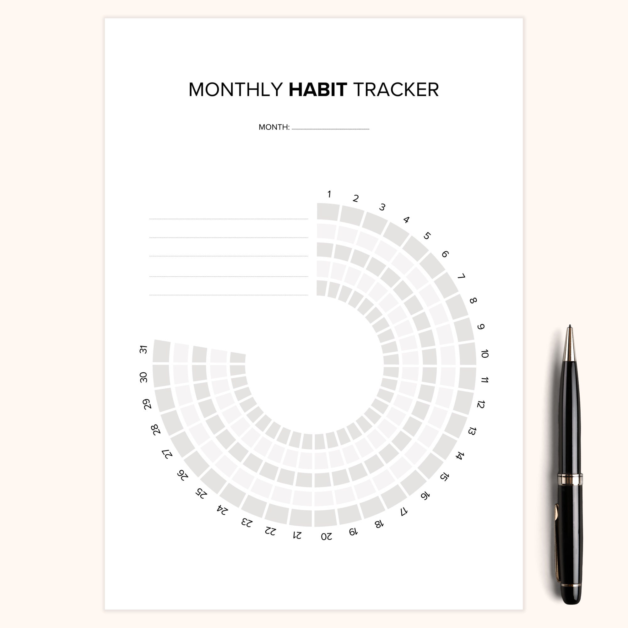 Minimal Monthly Habit Tracker Printable Routine Tracker, Habit ...