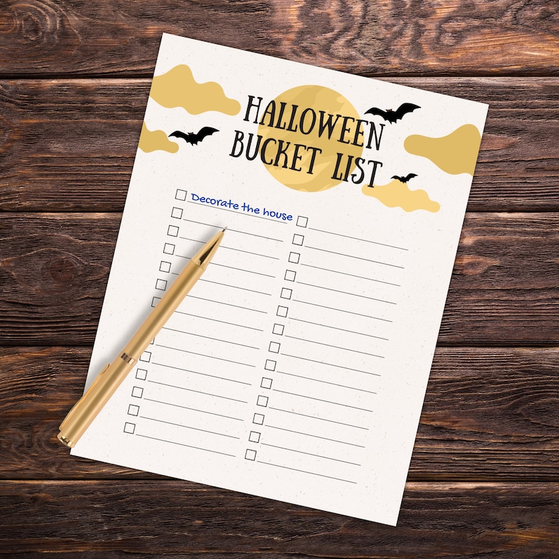 Halloween Bucket List Printable Halloween Activities, Halloween ...