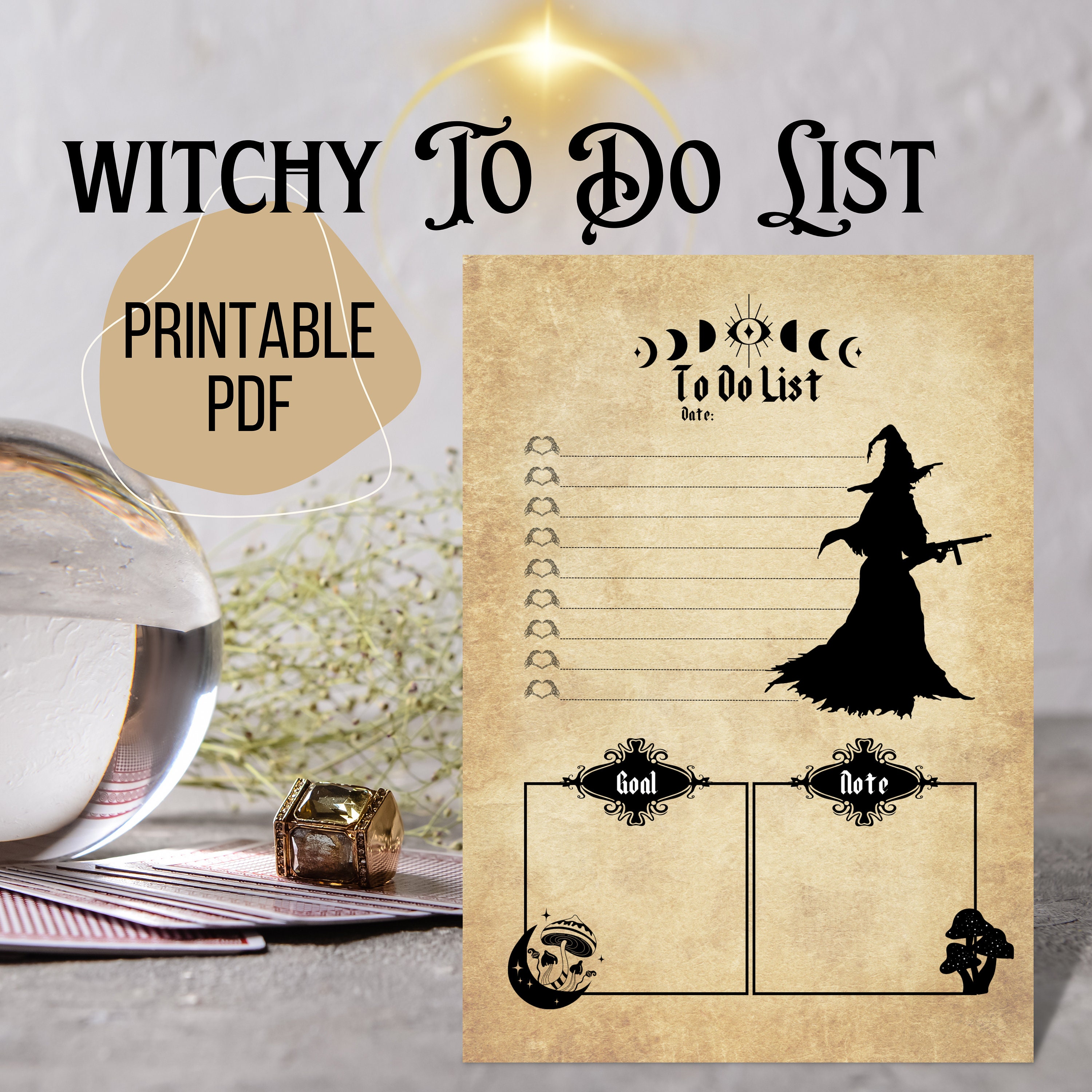 Gothic Witchy Daily to Do List Printable Pdf Goth Chore List, to Do ...