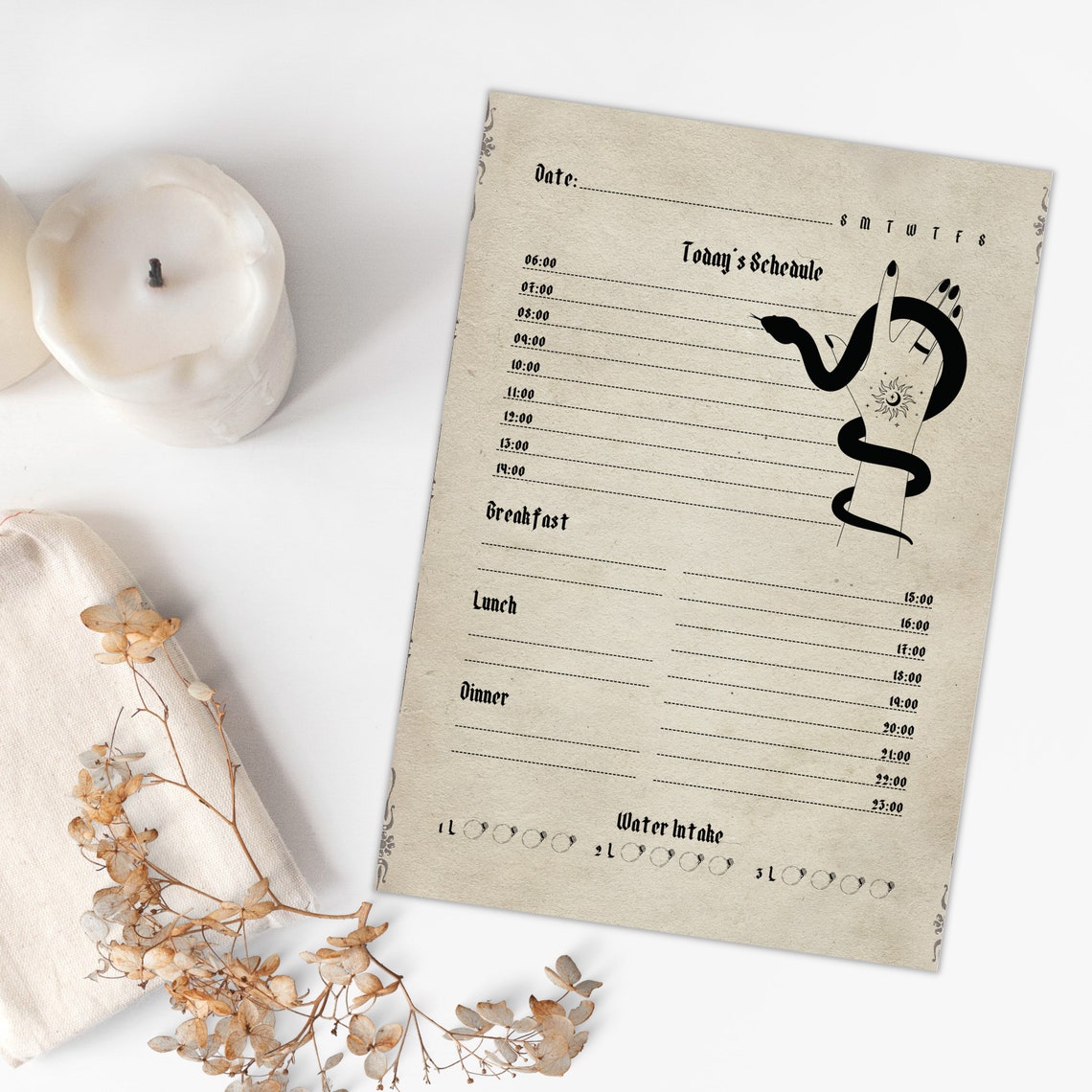 Gothic Witchy Daily Planner Printable Pdf Witch Planner, Goth Planner ...