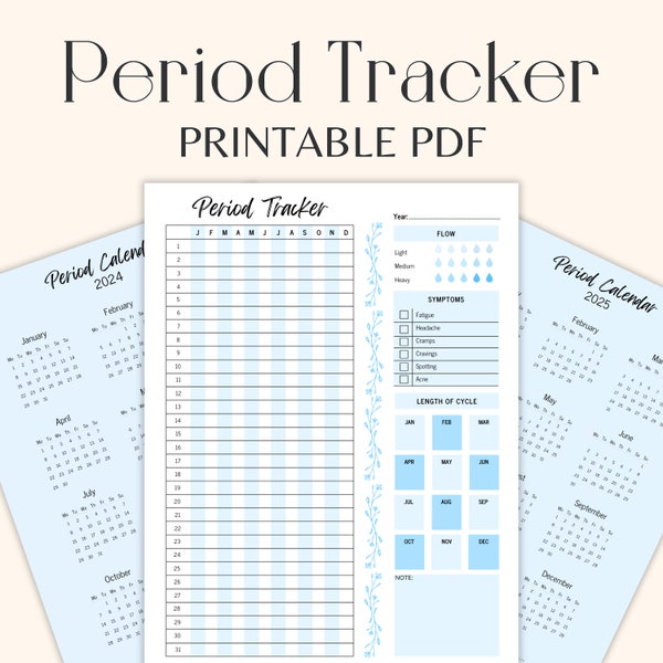 Period Tracker Printable Menstrual Cycle Planner Period Tracking ...