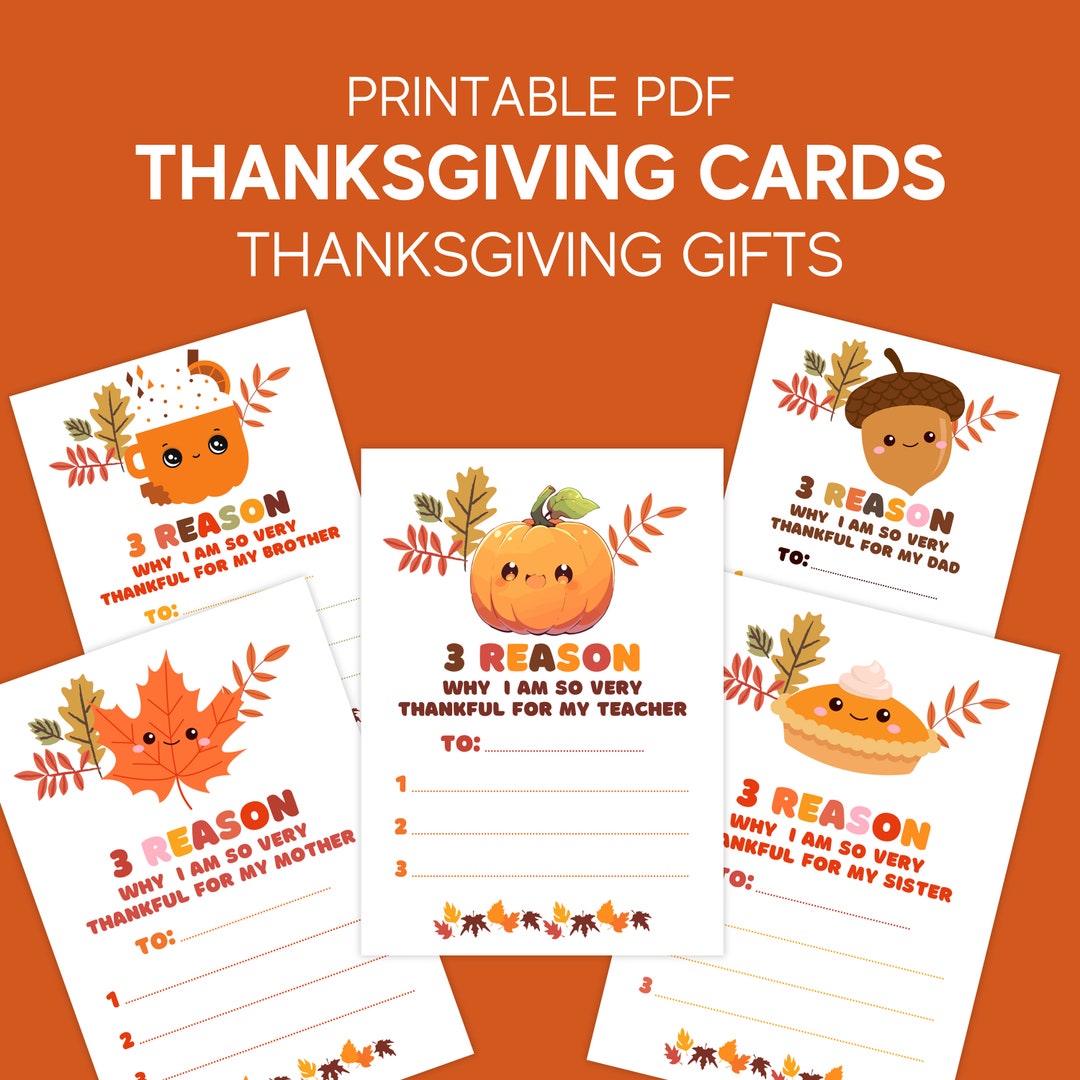 Cute Thank You Card Thanksgiving Card of Set, Thanksgiving Gifts, I Am ...