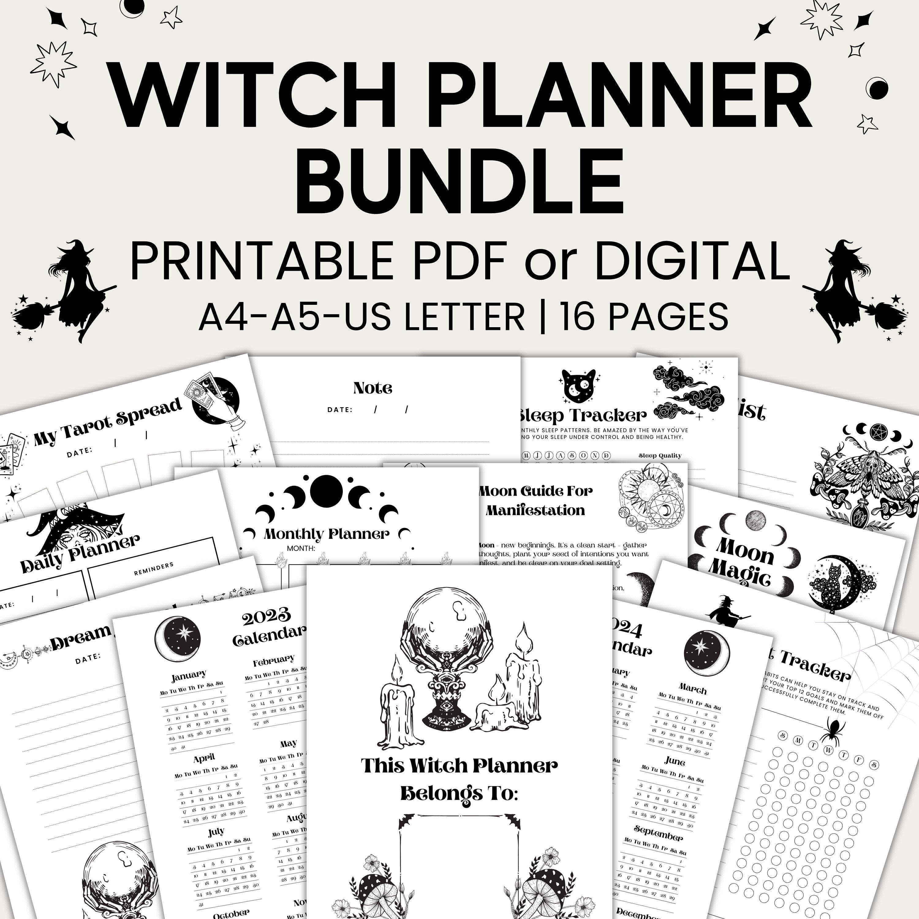 Witchy Digital Planner Gothic Monthly Weekly Daily Witchy Planner ...