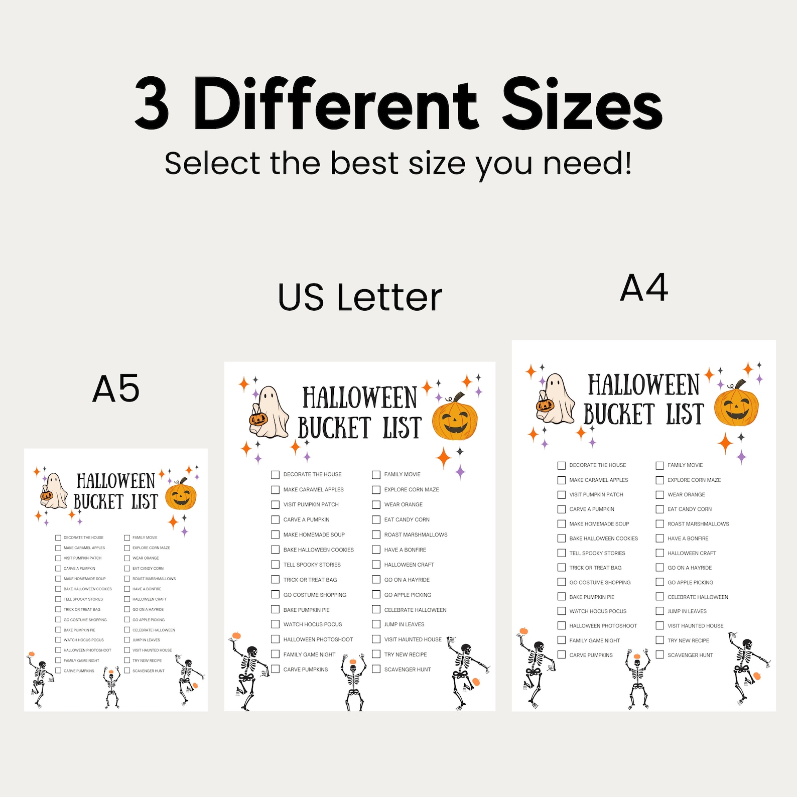 Cute Halloween Bucket List Printable Halloween Activities, Halloween ...