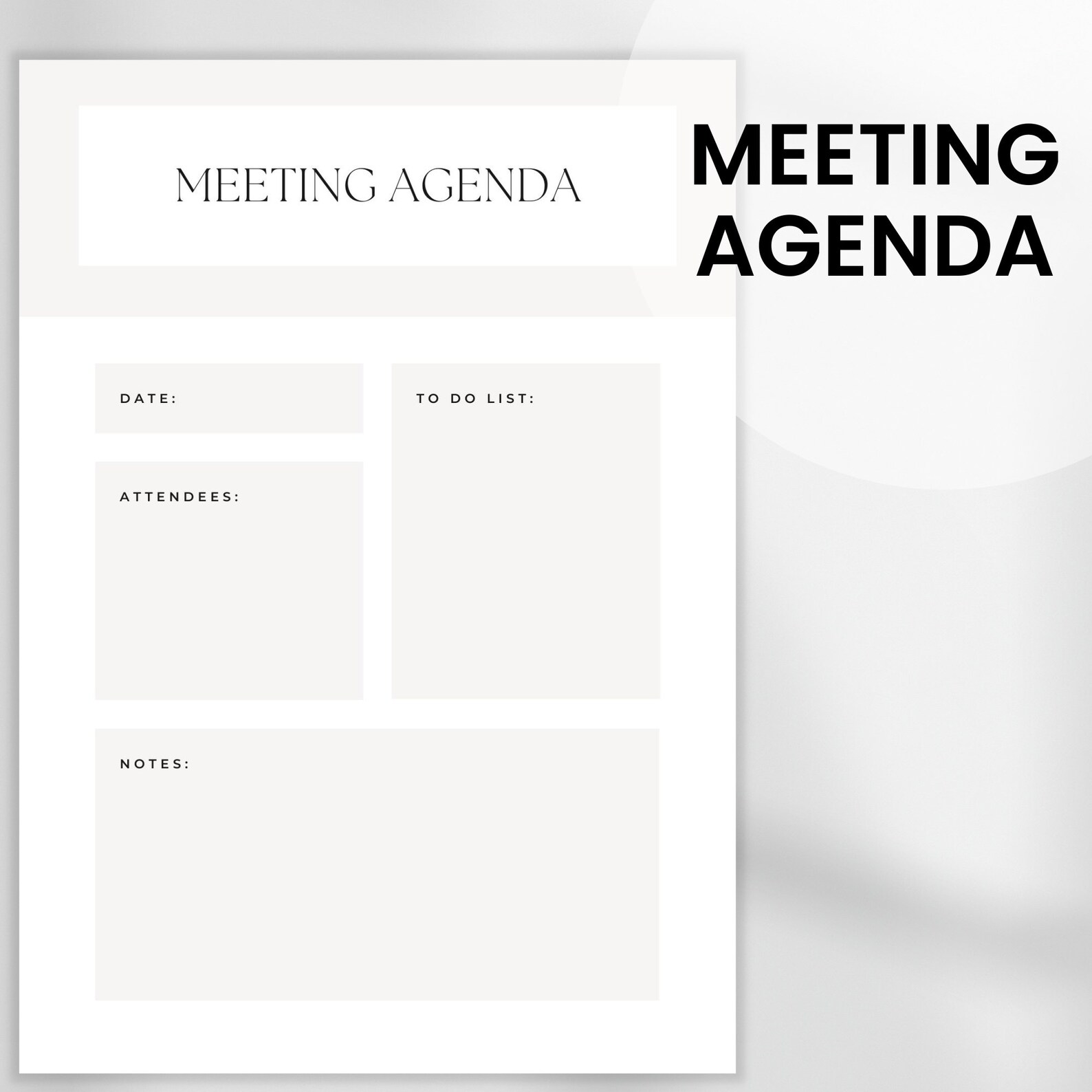 Minimalist A4 Us Letter Meeting Agenda Meeting Notes Printable, Meeting ...