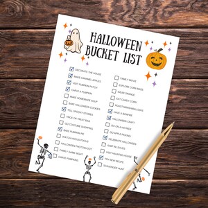 Cute Halloween Bucket List Printable Halloween Activities, Halloween ...