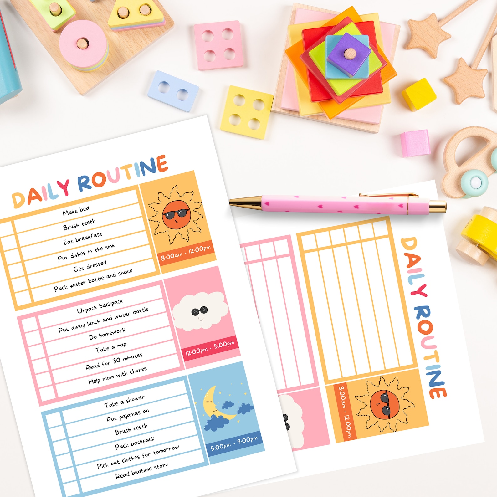 Kids Daily School Checklist Printable Chore Chart for Kids - Etsy