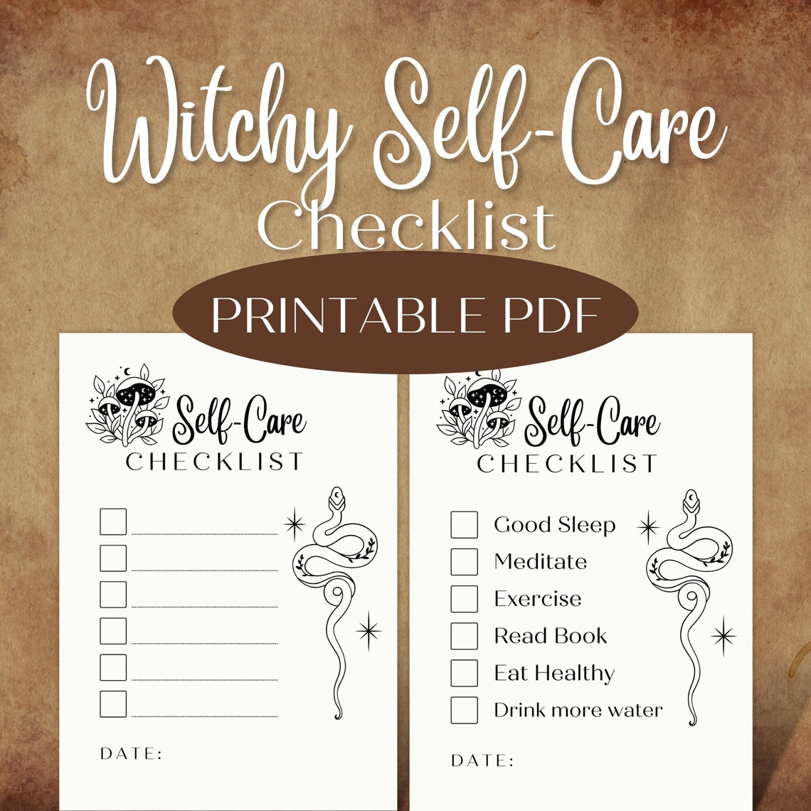 Witchy Self Care Checklist Witch Daily Checklist Goth Checklist ...