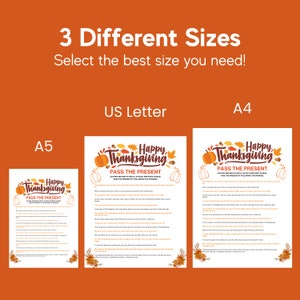 Friendsgiving Games Printable Thanksgiving Pass the Present Game, Pass ...