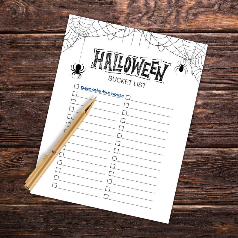 Spooky Halloween Bucket List Printable Halloween Activities - Etsy