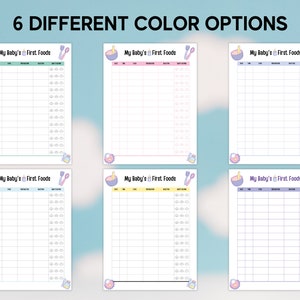 Baby Food Tracker Printable Baby’s First Foods Meal Planner, Food Diary ...