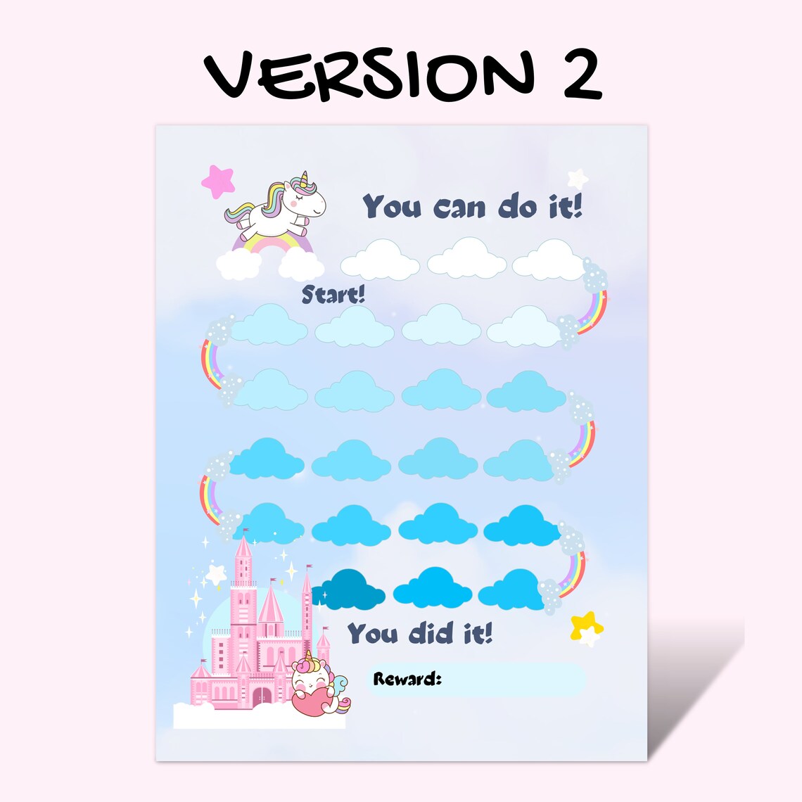 Unicorn Reward Chart Printable PDF Unicorn Behavior Chart - Etsy