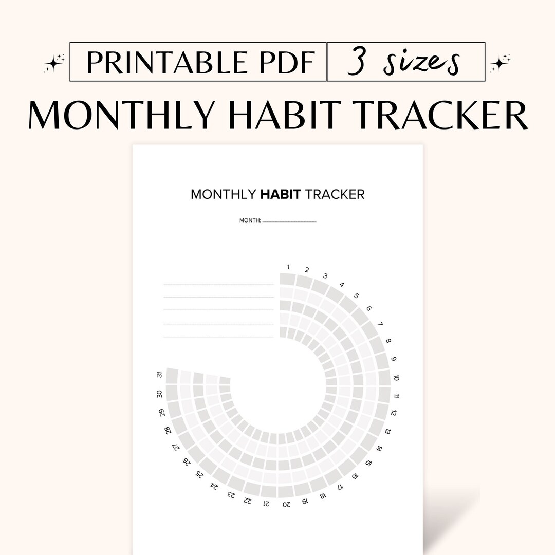 Minimal Monthly Habit Tracker Printable Routine Tracker, Habit ...
