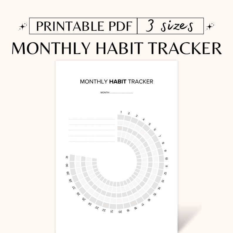 Minimal Monthly Habit Tracker Printable Routine Tracker, Habit ...