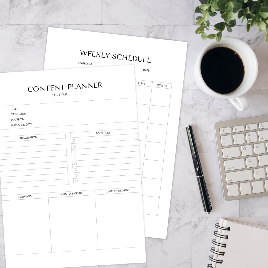 Minimal Content Planner Social Media Planner Printable Social - Etsy